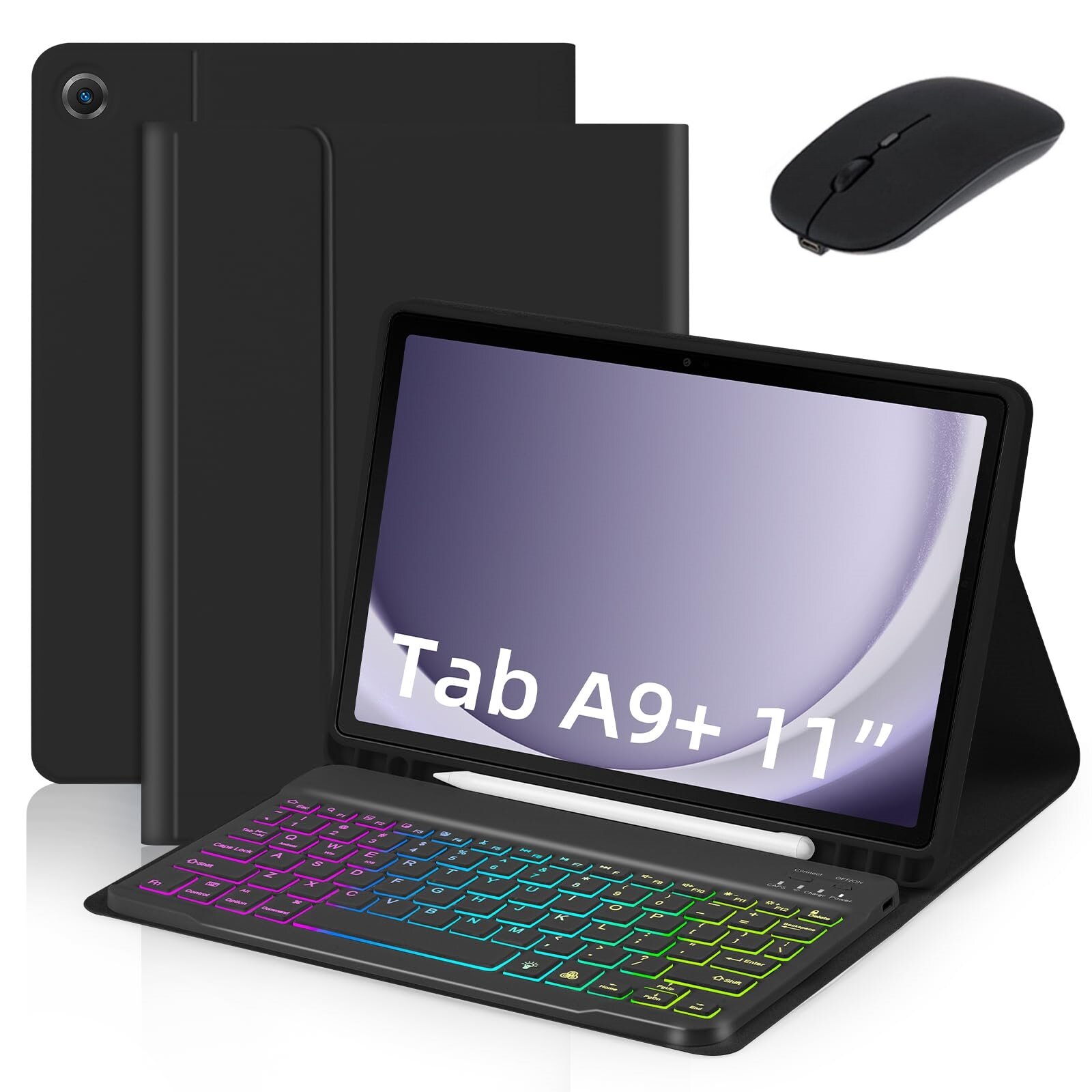 Чехол-клавиатура для планшета Samsung Galaxy A9 Plus 5G. Превратите планшет в ноутбук со встроенной клавиатурой и мышью, подставкой и складной конструкцией.