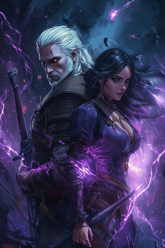 Алмазная мозаика "The Witcher" 40*50см, без рамы. Отлично подходит для дома, украшения, подарков, Рождества.