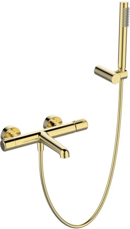 Смеситель для ванны BelBagno Uno UNO-VASM/DFS-ORO с душевым гарнитуром, золотой