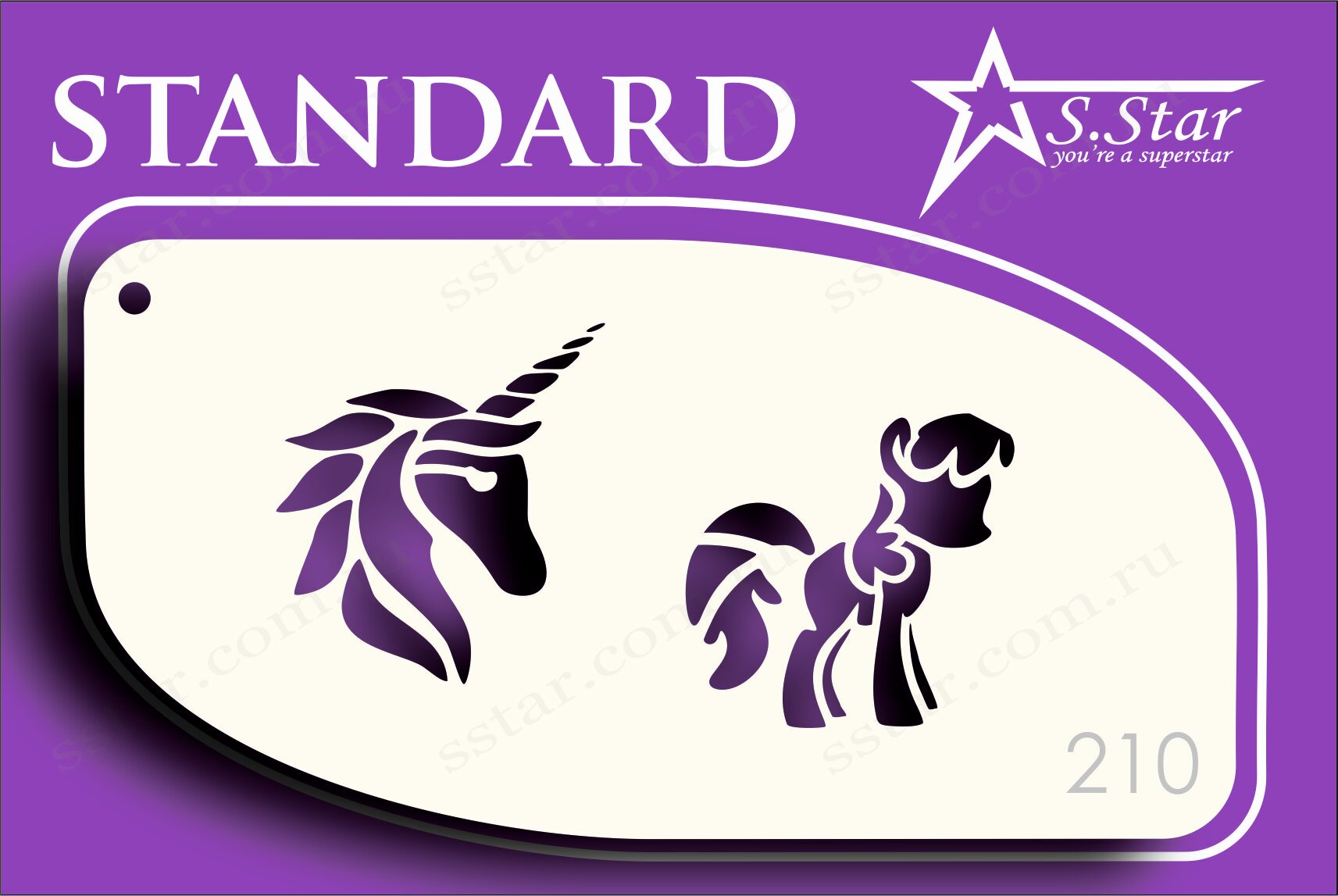 Трафарет для аквагрима постоянного пользования для девочек единорог, литл пони