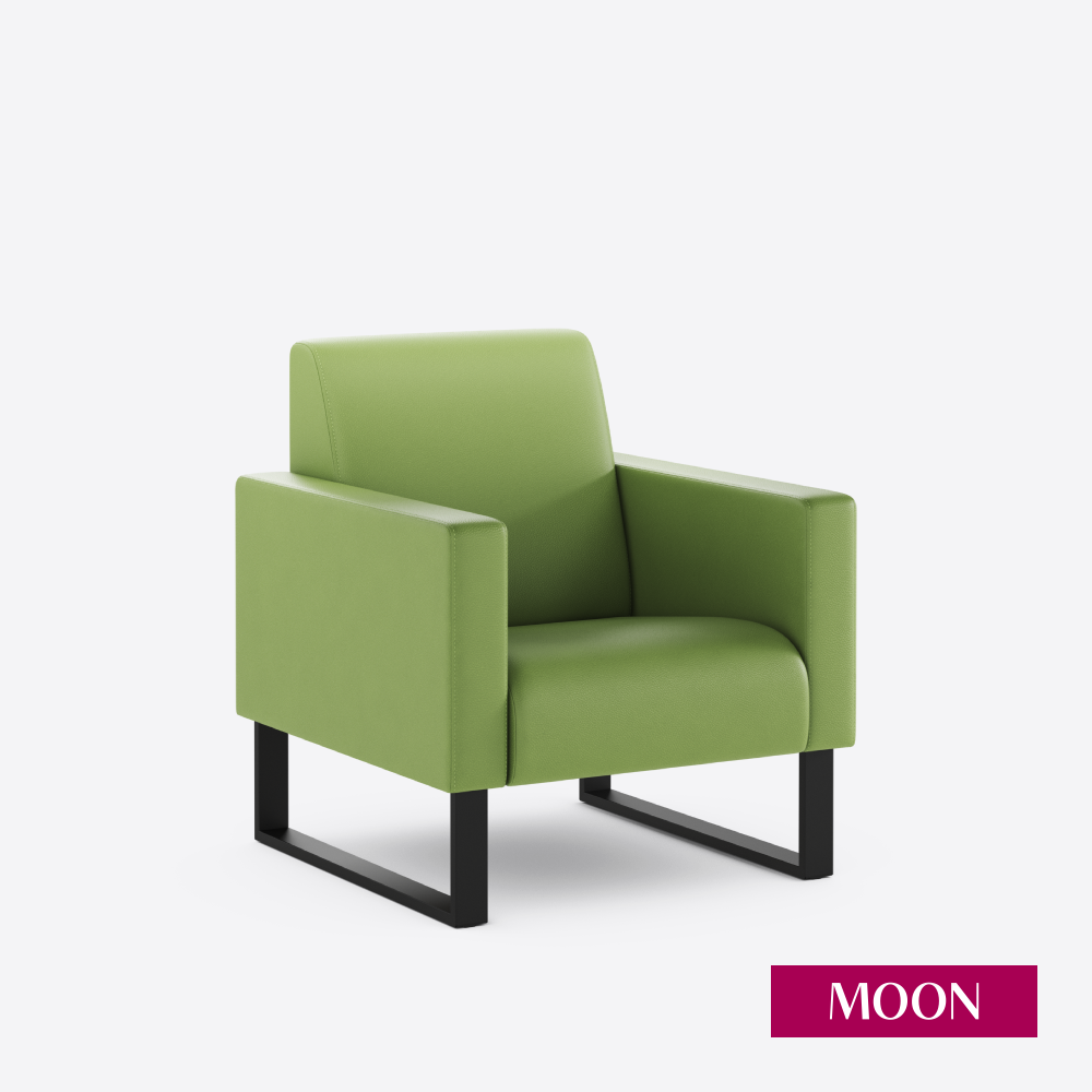 Кресло MOON 158 нераскладное, экокожа, цвет зеленый, 76*84*91, эксклюзивная высокоэластичная пена (UniqFoam).