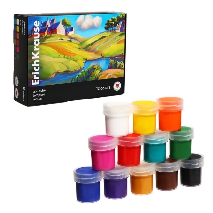 Гуашь Erich Krause 12 цветов по 20 мл, Art Spirit (61426)