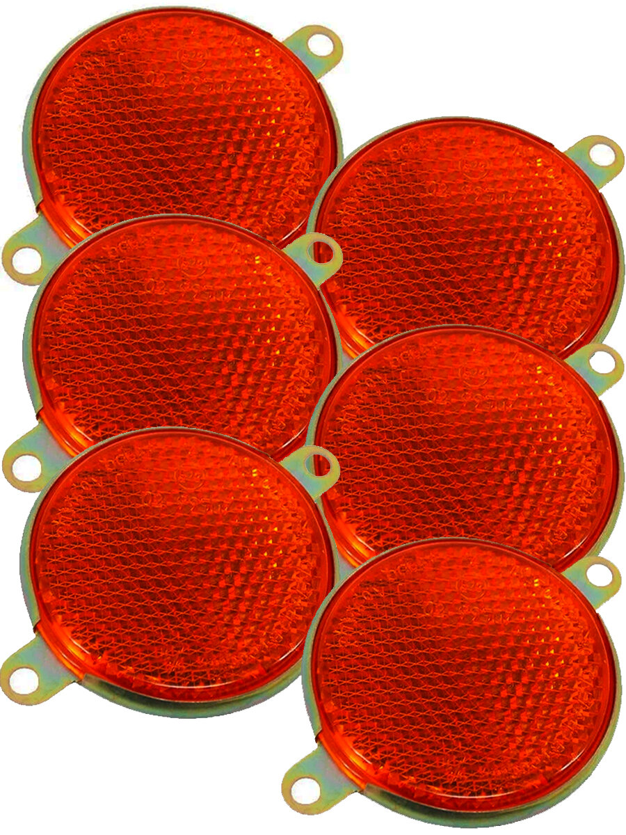 6 шт Катафот светоотражатель на грузовой легковой а/м, прицеп Красный