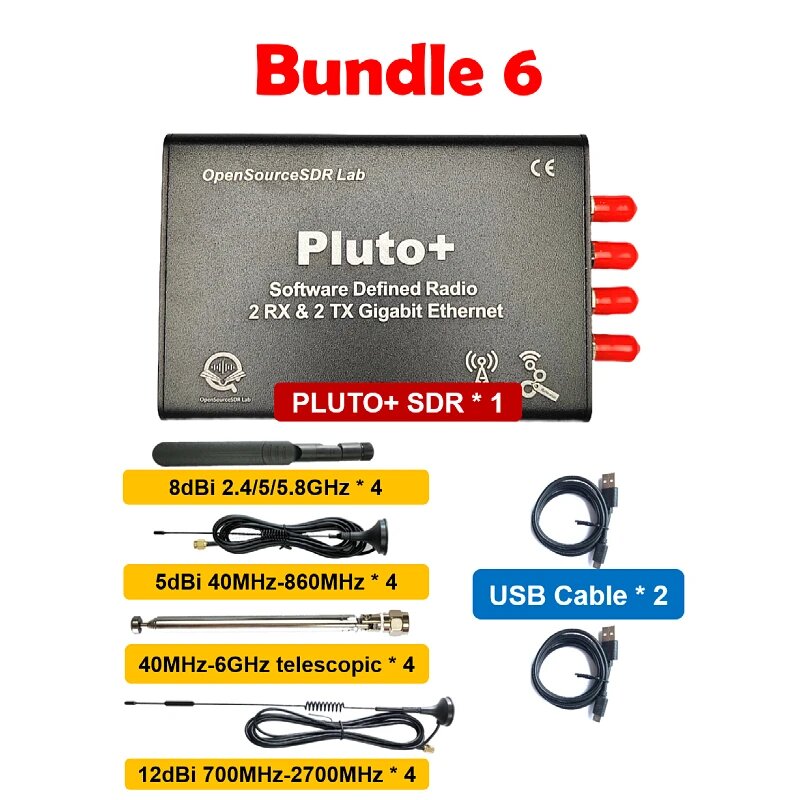 Knotolus PLUTO+ SDR Bundle 6, 70МГц-6ГГц, 2T2R