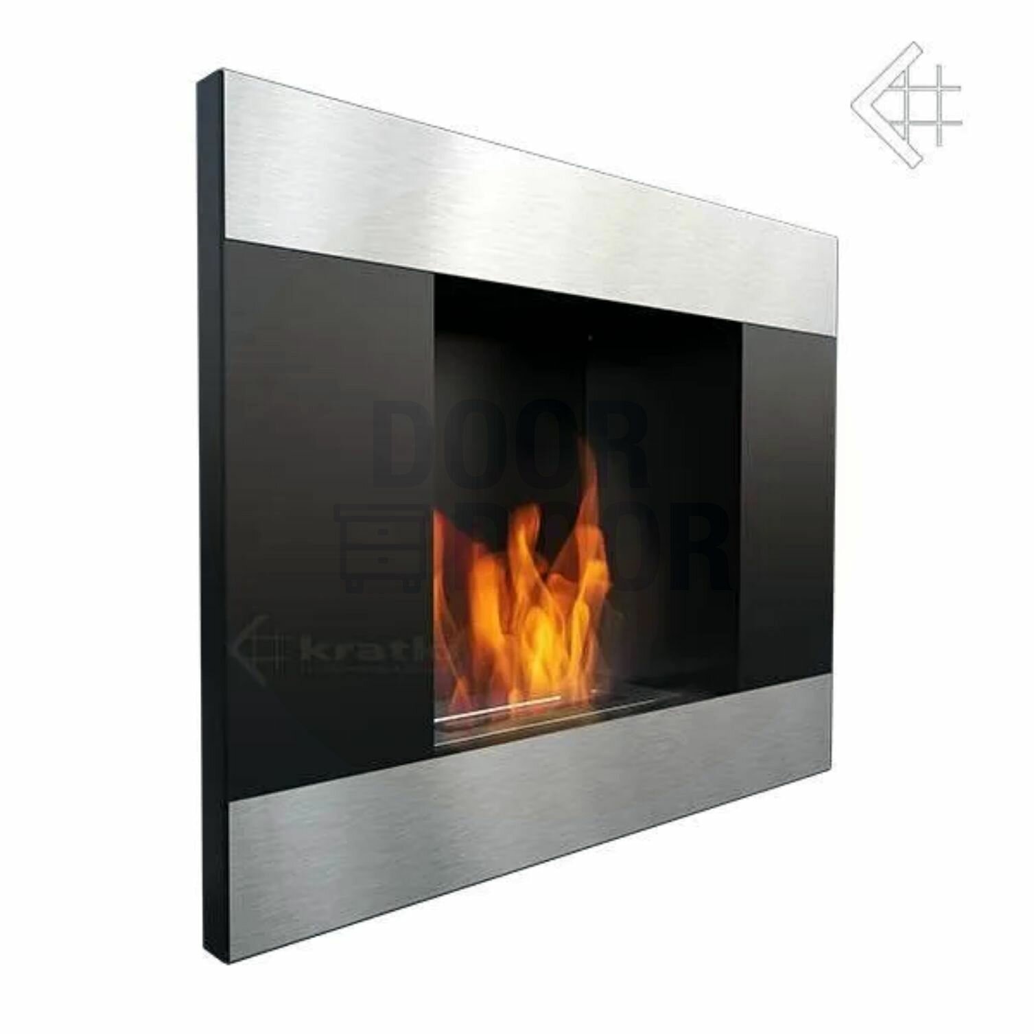 Биокамин Kratki Quat TUV HORIZONTAL, Металл, черный, 68,5x53,4x21,4 см.
