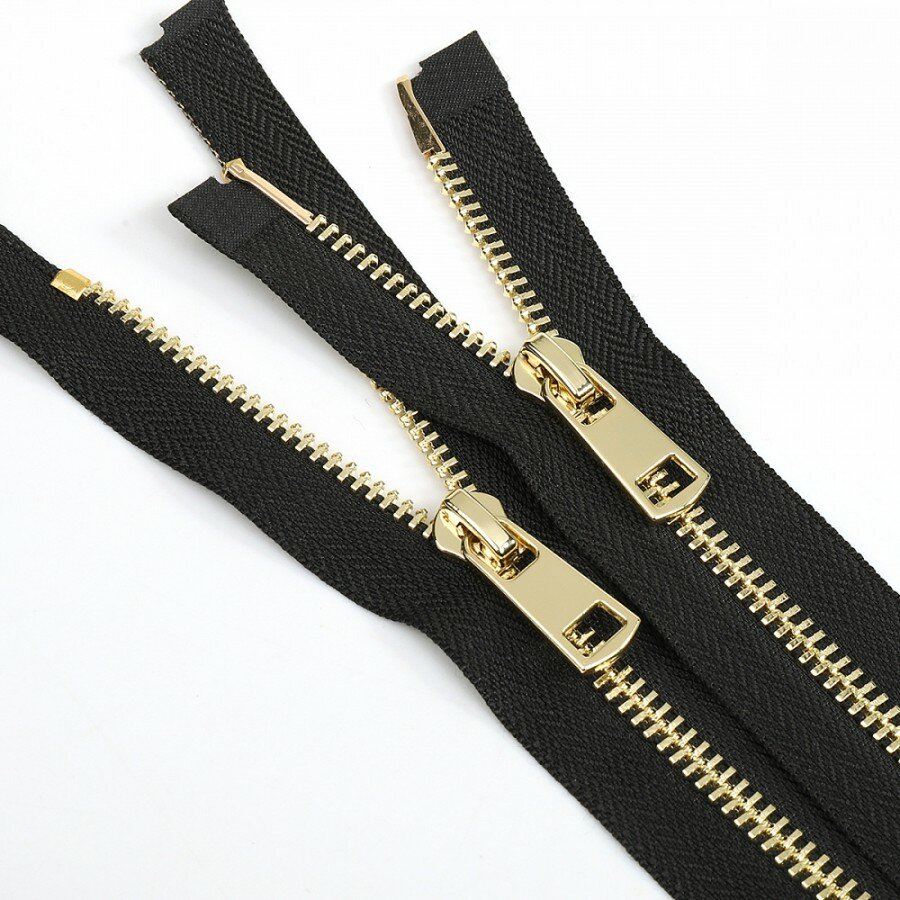 Молния MaxZipper мет. Титан N5 2 замка золото 80см цв. F322 черный уп.1 шт