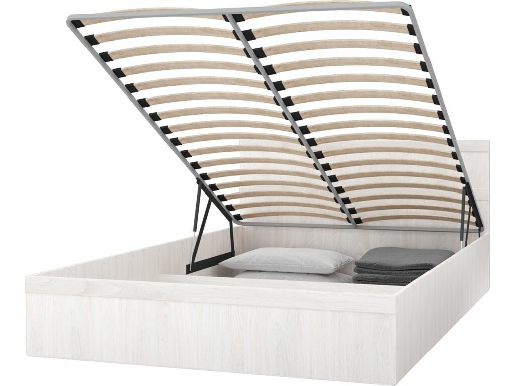 Модуль Спальни САБРИНА-2 Кровать КД-1.12 1200 подъёмный механизм Ясень анкор светлый для подростков для взрослых ЛДСП в спальню