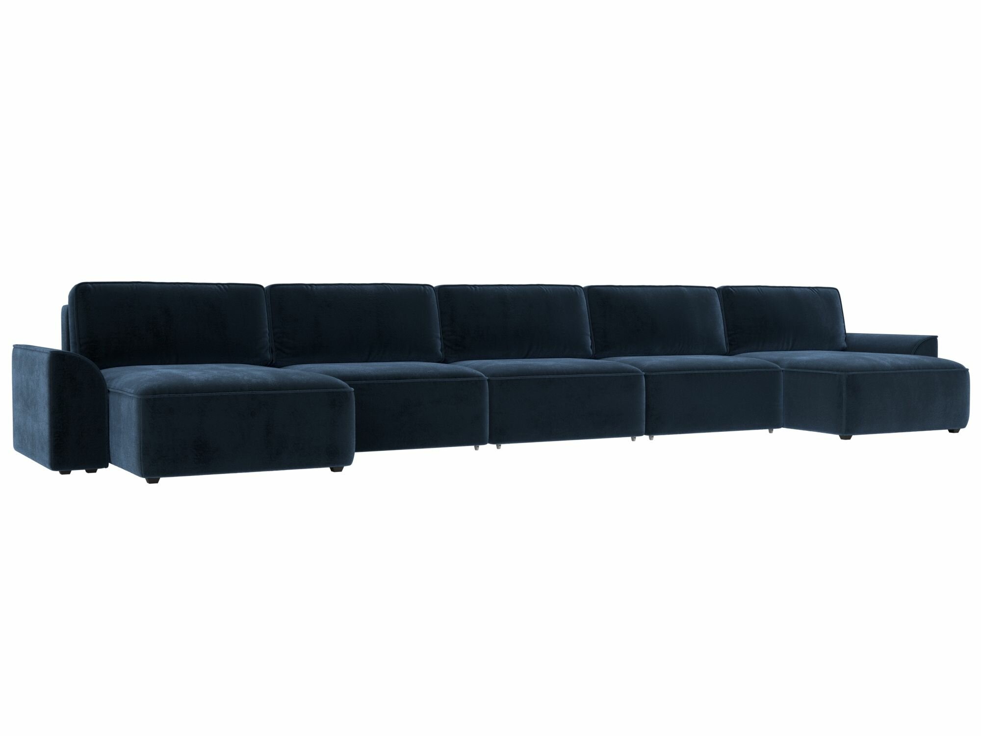 Диван п-образный Amber МегаЛонг, Еврокнижка, 540x160x90, синий, Хит Диванов