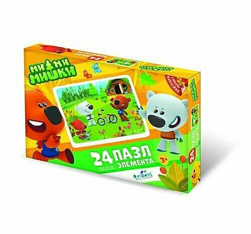 Пазлы 24 деталей. Ми-Ми-Мишки. Мой друг велосипед (+наклейки) 04356, (ООО "Оригами")