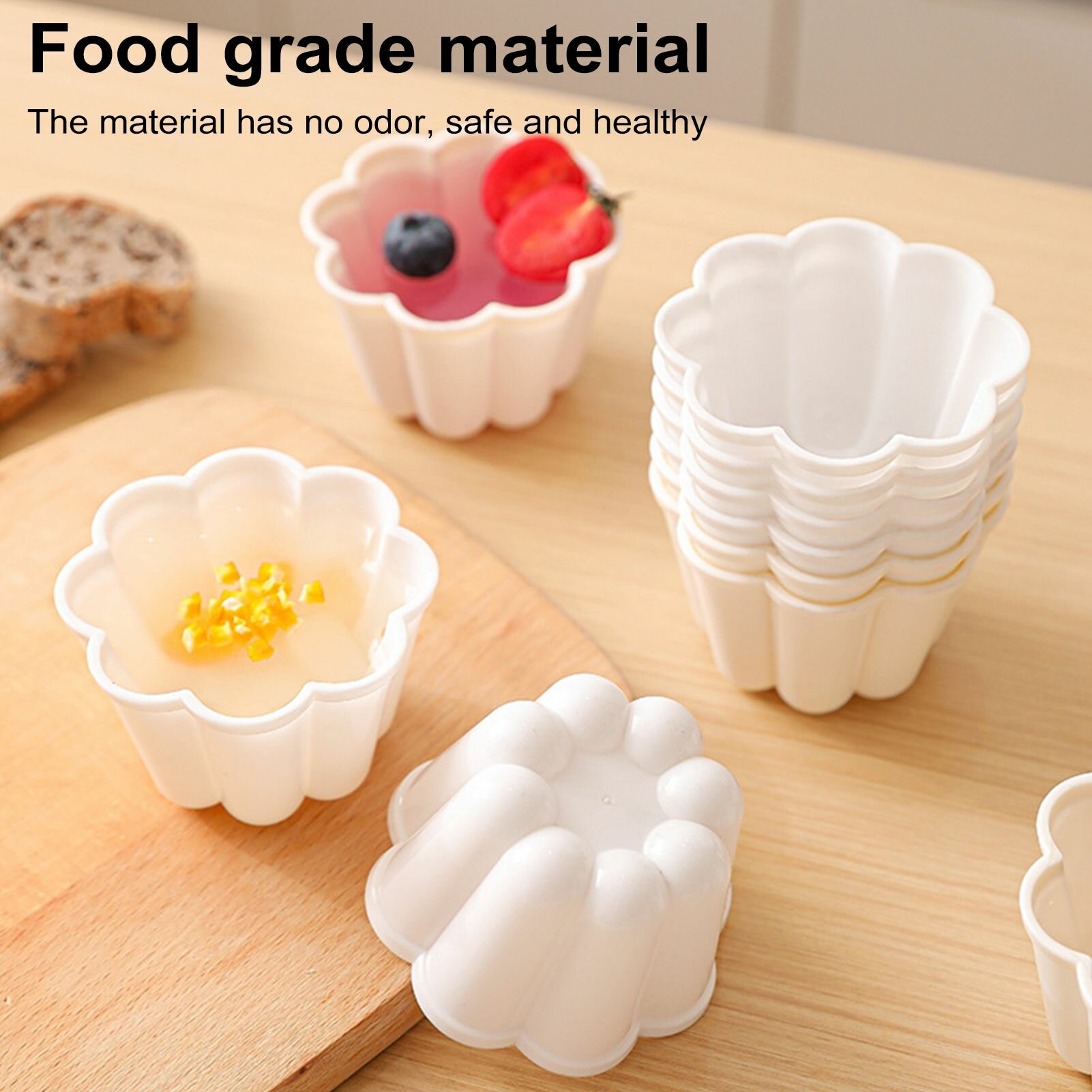 Набор 4 форм для пудинга и желе Пищевой пластик Цветочные формы для детского питания