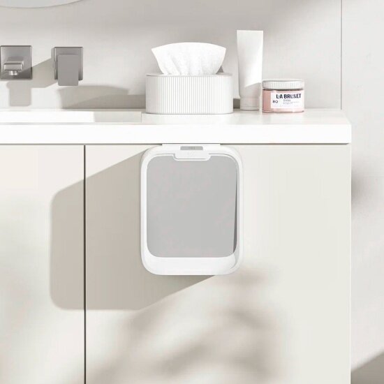 Ведро для мусора Kitchen Joy сенсорное, 7 л, нержавеющая сталь/ABS-пластик, белый/серый (KJ-JAH563D-7L)