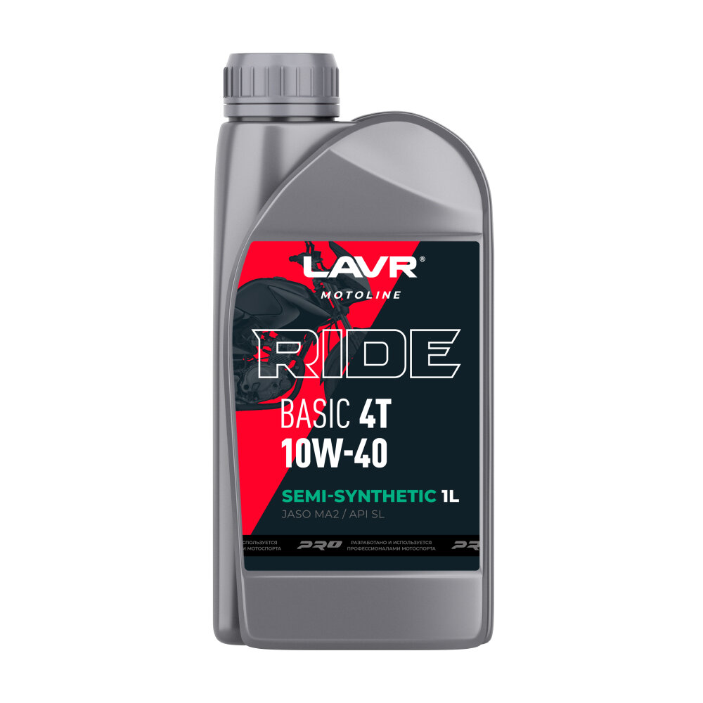 LAVR Моторное масло RIDE BASIC 4T 10W-40 SL, 1 л