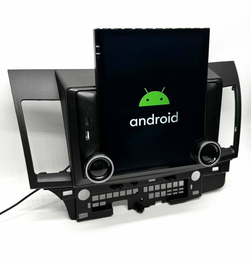 Большая магнитола Tesla Drive One 4/64 с крутилками Mitsubishi Lancer 10 (X) 2007-2017