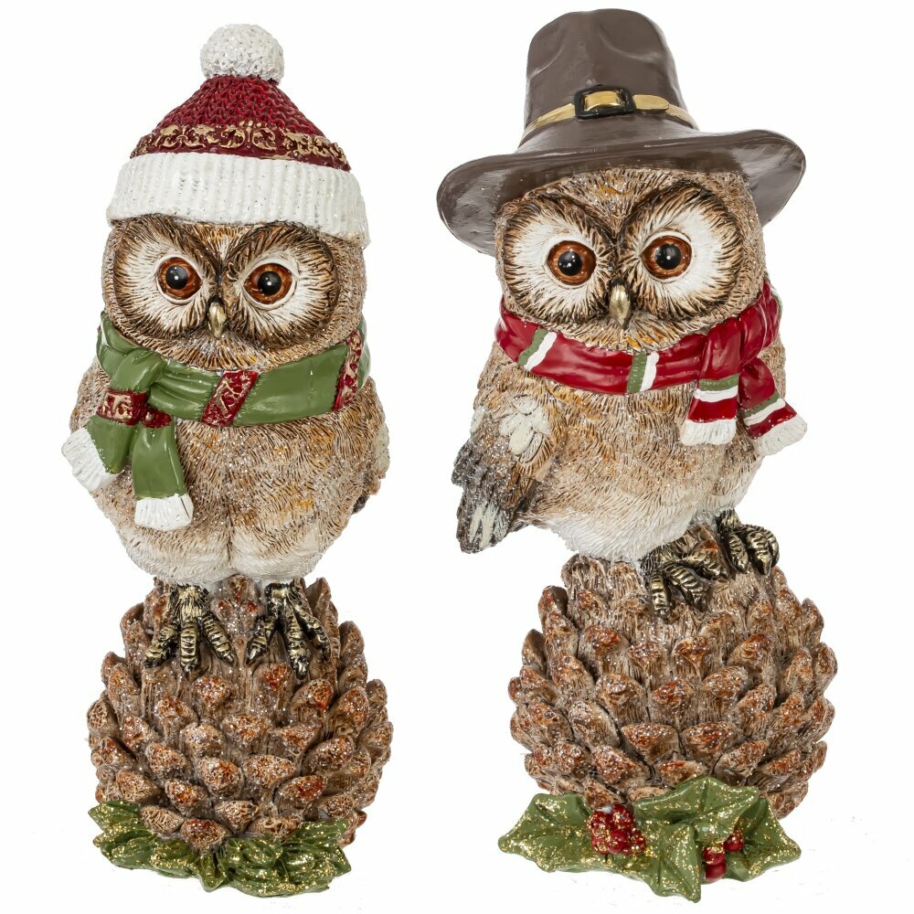 Фигурка декоративная "Сова", L10 W9 H21 см, 2в.