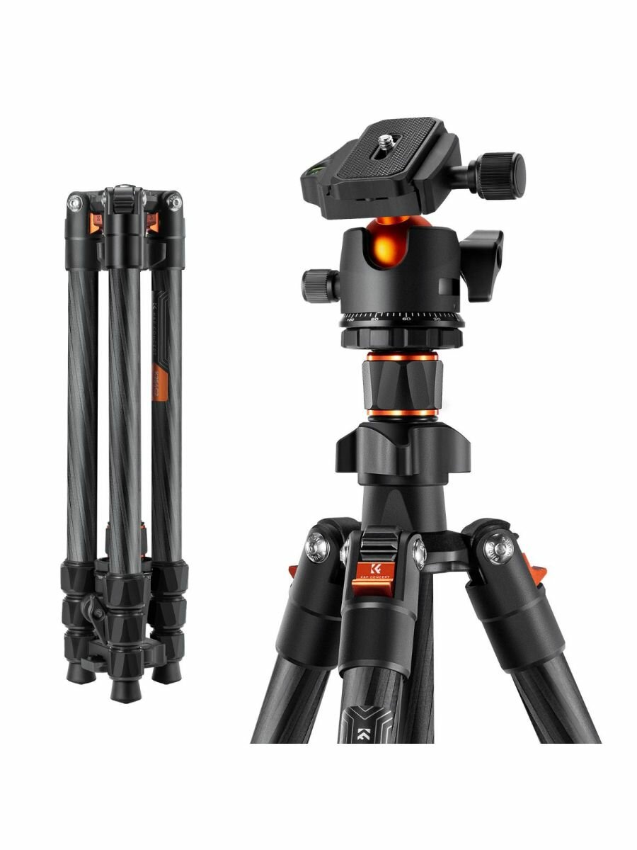 Штатив трипод карбоновый для камеры 1,6 м K&F Concept KF09.123 (K254C2+BH-36L)