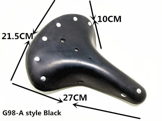 Классическое велоседло из коровьей кожи Black