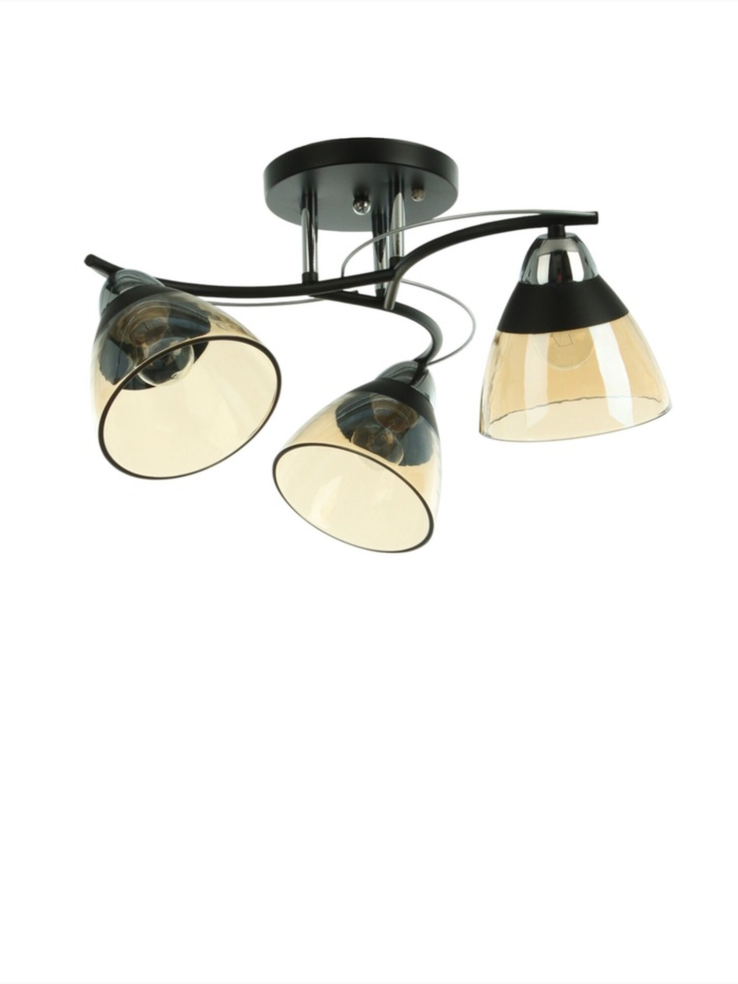 Люстра потолочная BayerLux «Ирида», 3хЕ27, 40 Вт, черно-хромовый, 44×44×24 см