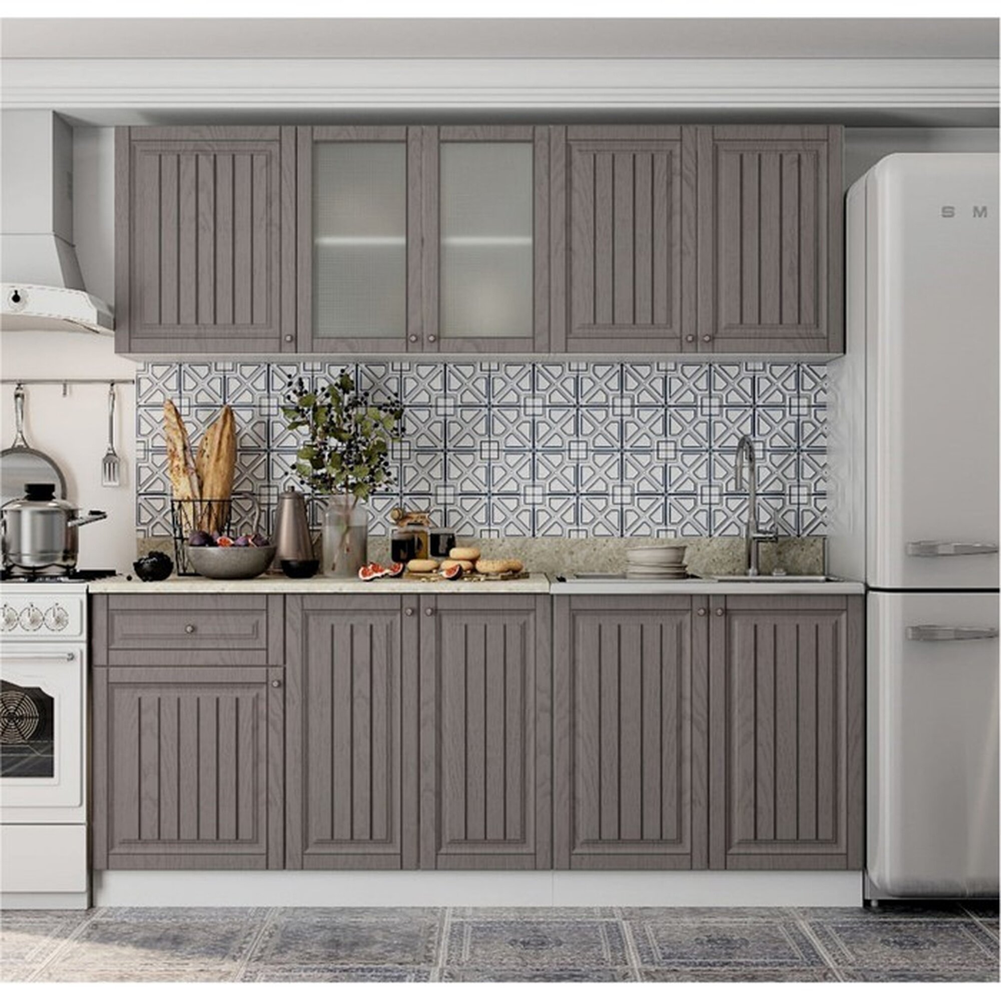 Кухня Сима-ленд "Хозяюшка Трюфель", 150 см x 60 см, роликовые направляющие, цоколь в комплекте