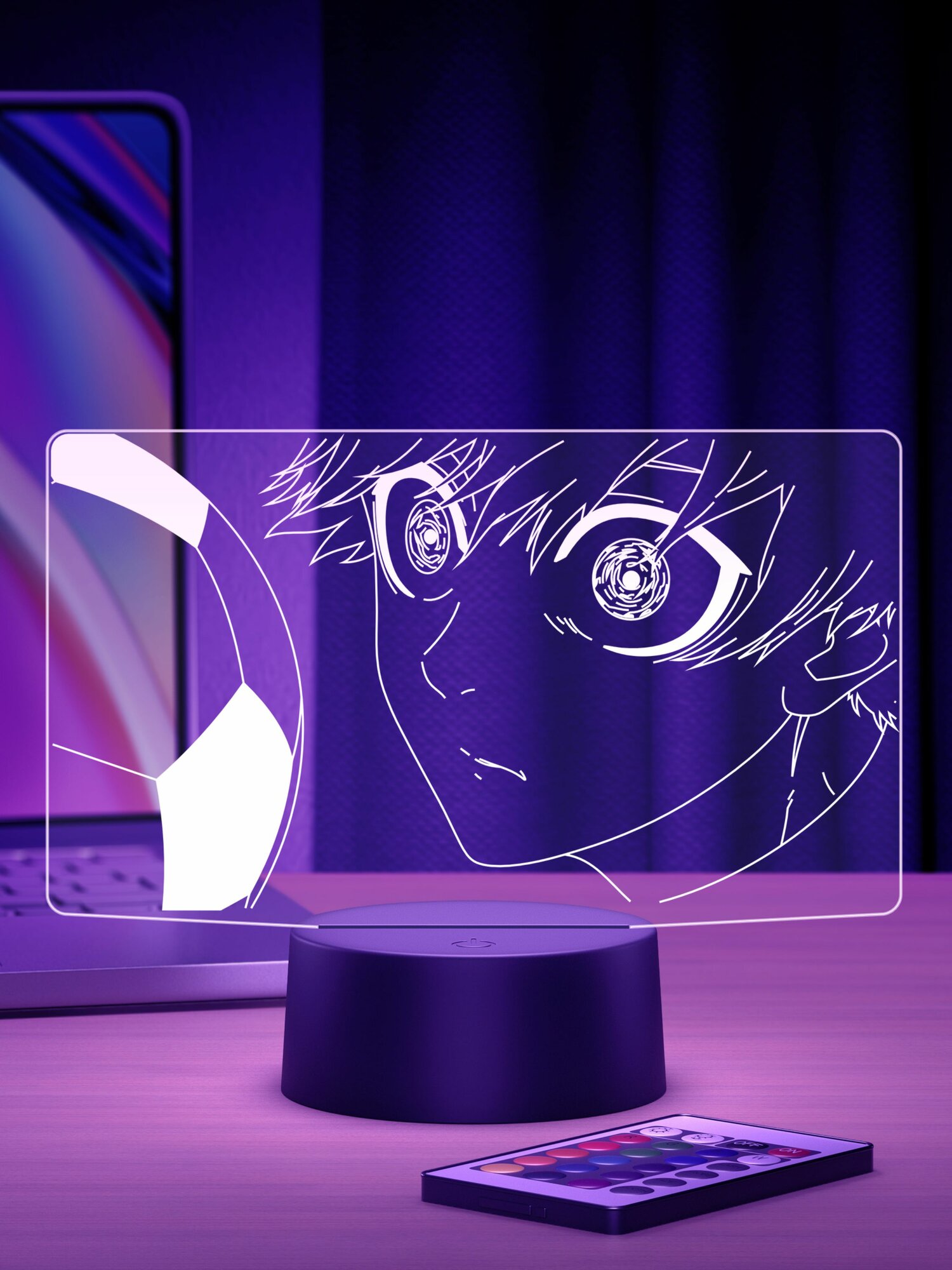 Ночник Аниме Синяя Тюрьма - Anime Blue Lock. Подарок фанату аниме и манги — декор в комнату с любимыми персонажами, в стиле отаку и японской анимации.