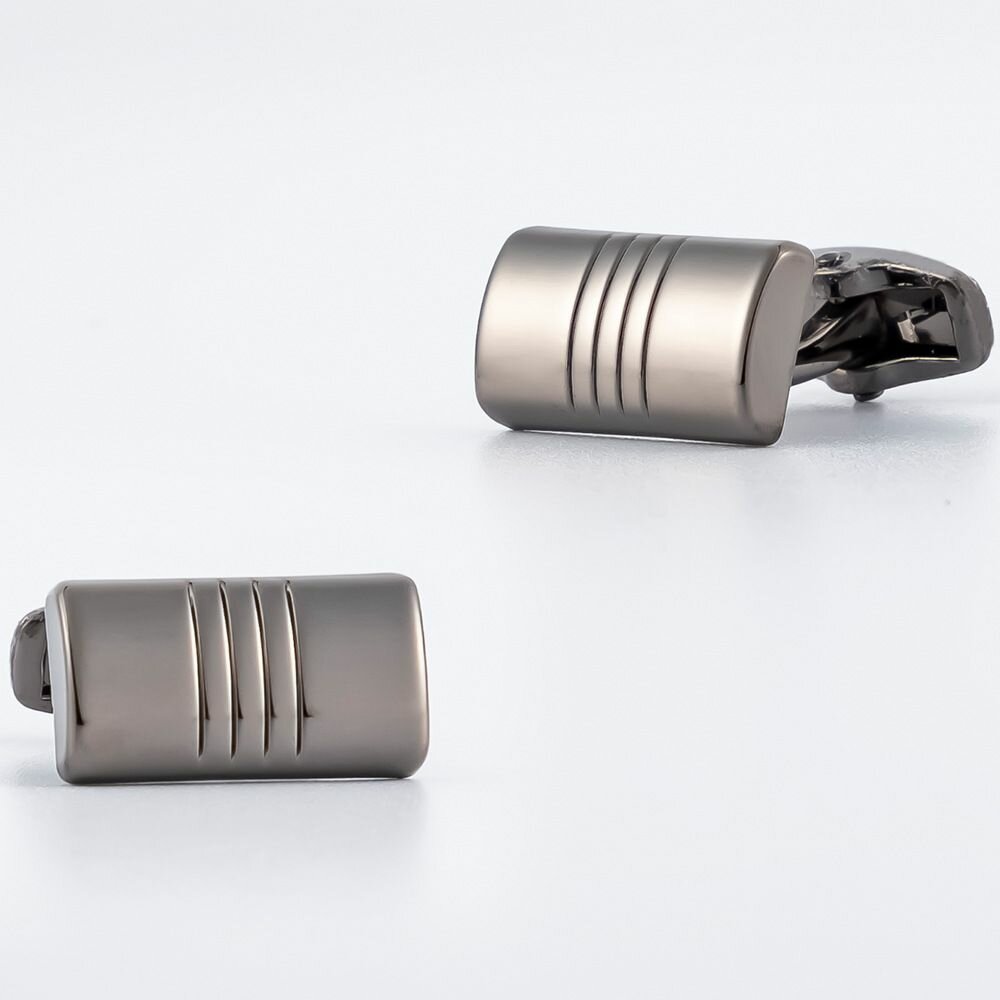 Новые гладкие квадратные манжетные кнопки из черного гальванического металла для мужчин, простые повседневные манжетные кнопки для экспорта