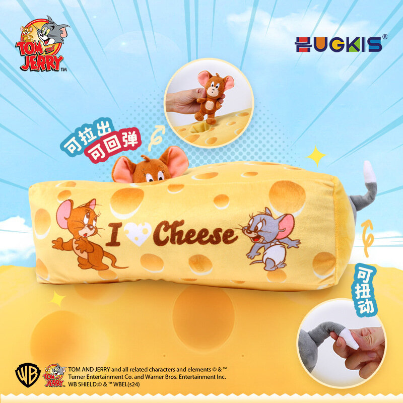Плюшевые игрушки Tom and Jerry, треугольные сырные плюшевые подушки, интерактивные куклы，40cm