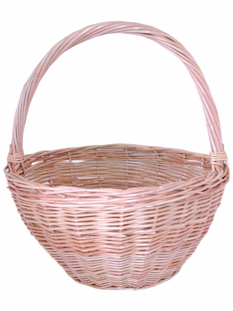 Корзина плетеная круглая №1, ручное плетение из лозы