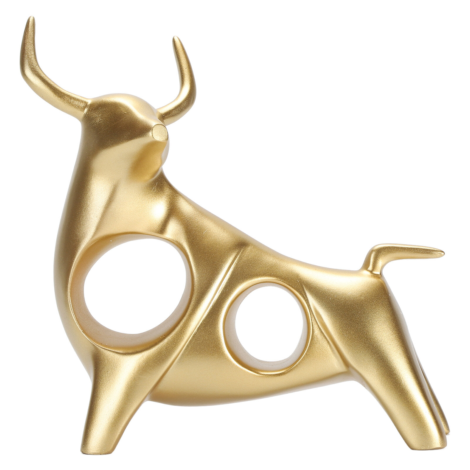 Скульптура Золотого Быка, изысканное украшение из смолы, украшение для стола, абстрактная фигурка животного, украшение в виде боевого быка для декора офисного автомобиля