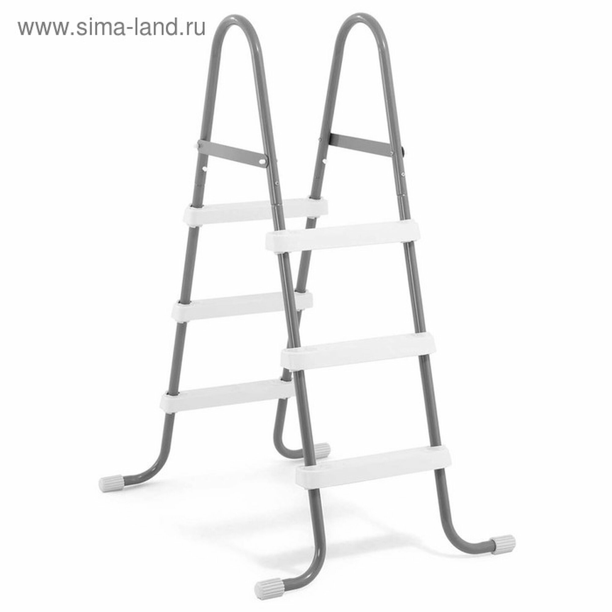 Лестница для бассейна Intex 28064, 3 ступени, противоскользящие накладки, белая/серая
