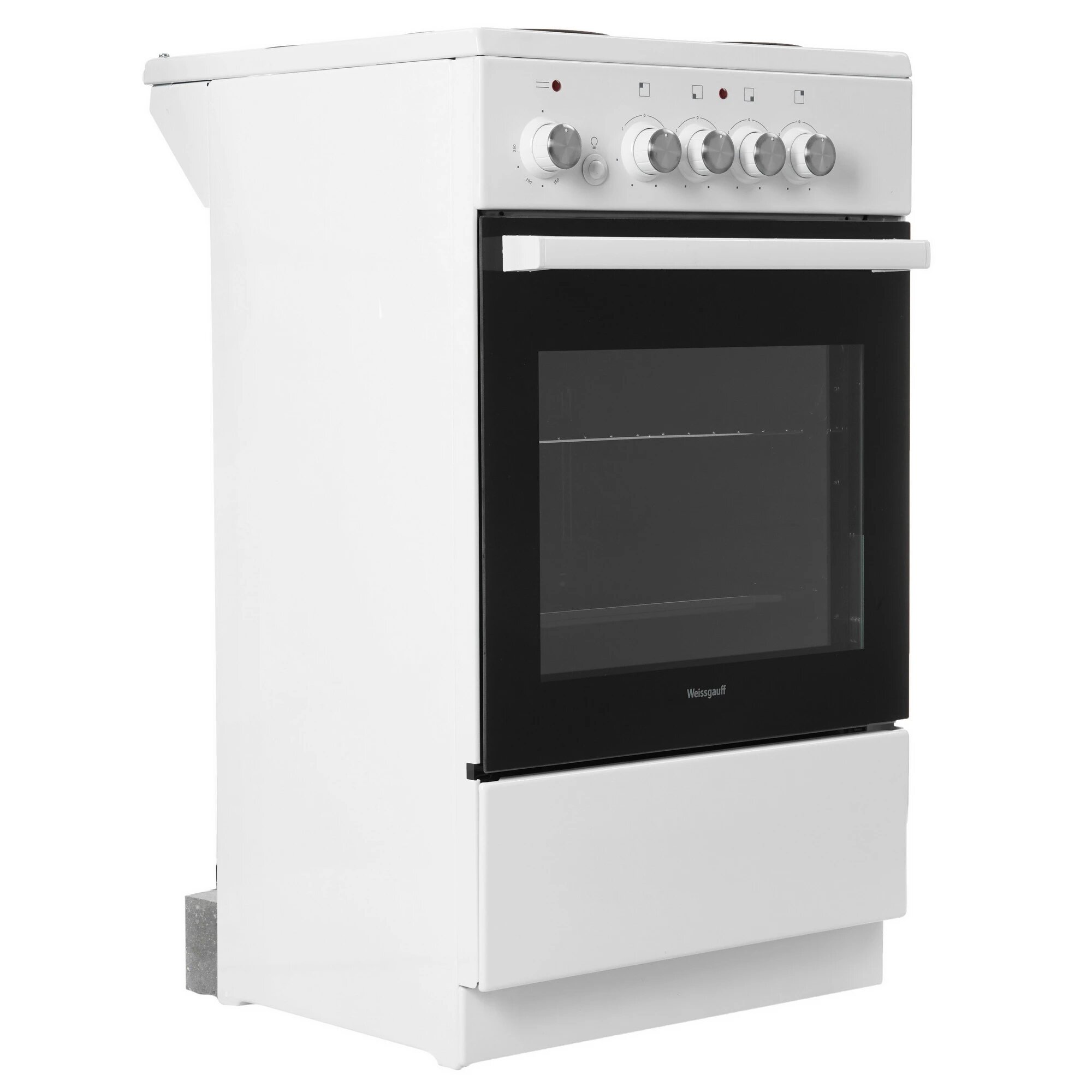 Электрическая плита Weissgauff E2V00, 4 конфорки, эмаль, белая