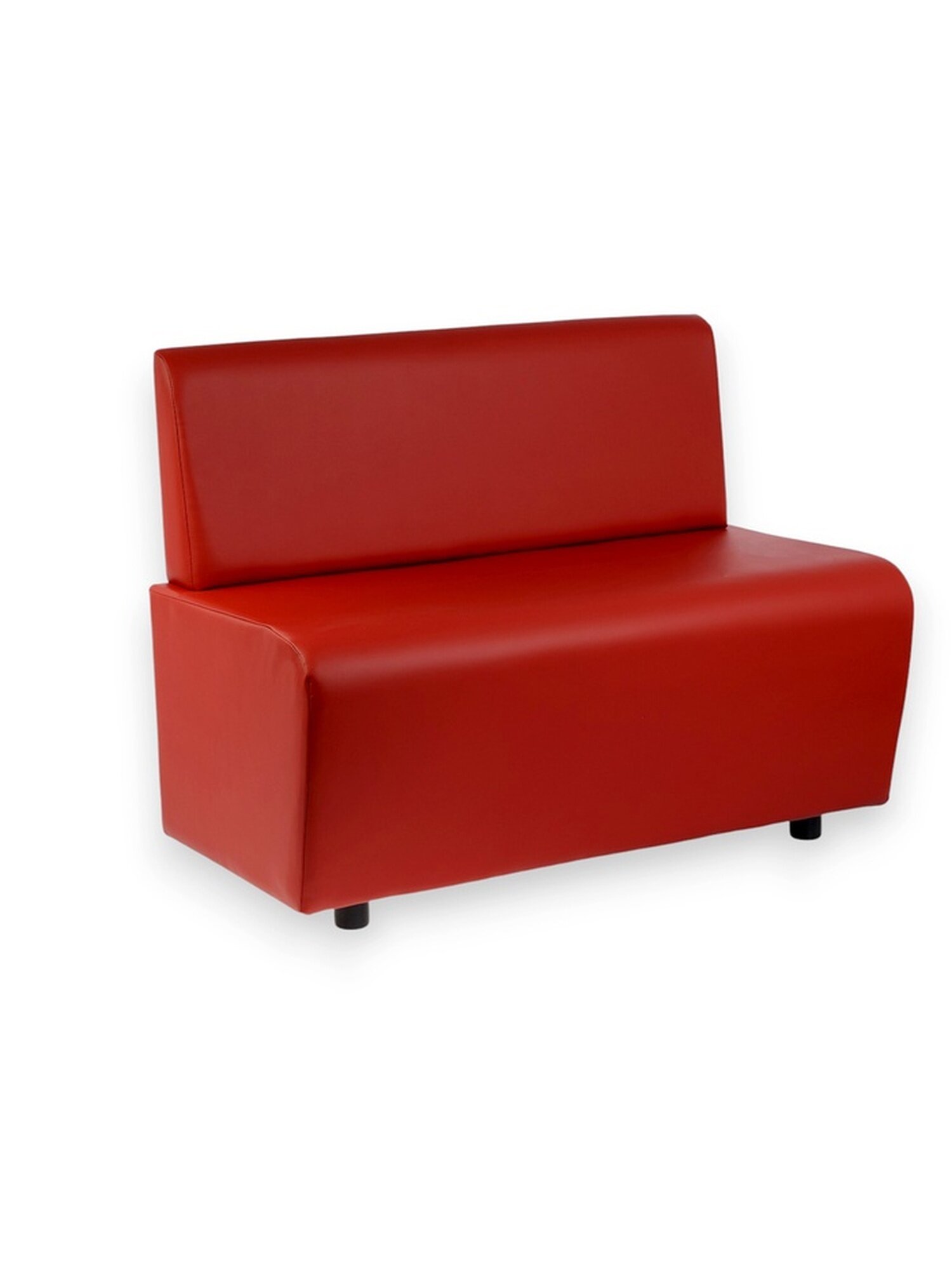 Диван Клик Мебель "Бафф", экокожа, красный, без подлокотников, 1 место