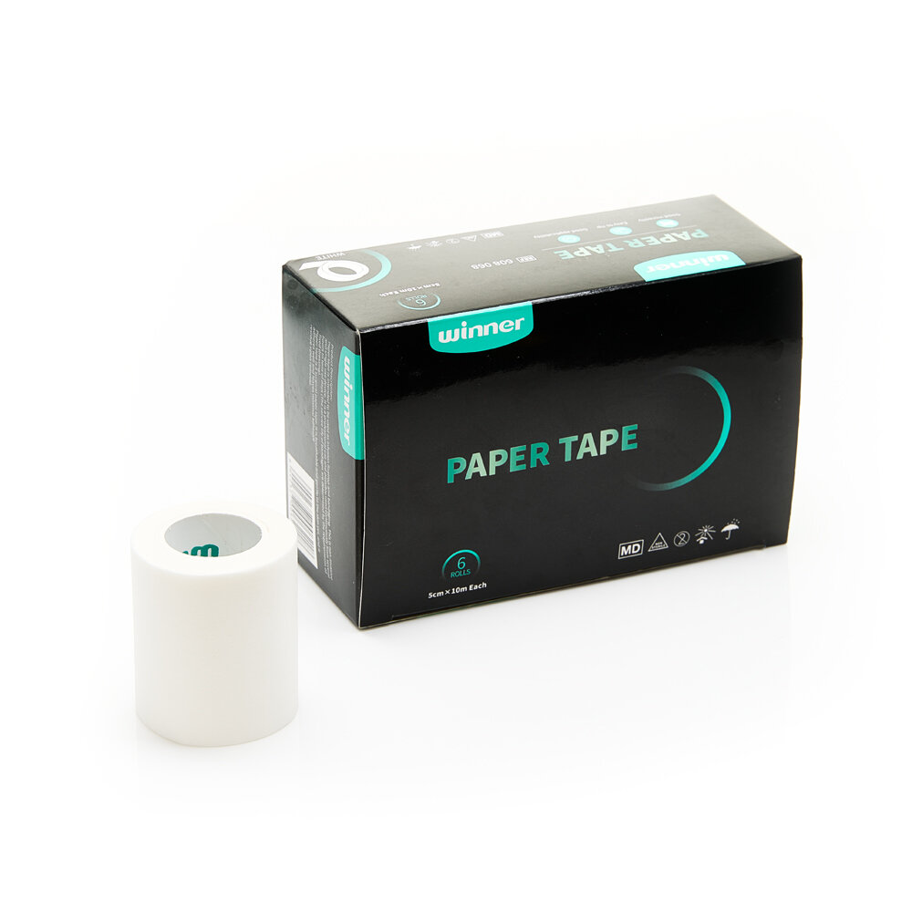 Тейп бумажный Winner Paper tape 5cm*10m Белый: 6 рул в упаковке