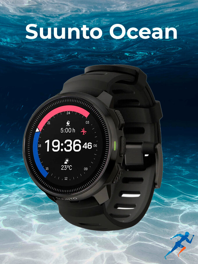 Смарт часы для фридайвинга SUUNTO OCEAN All Black Amoled сапфир.