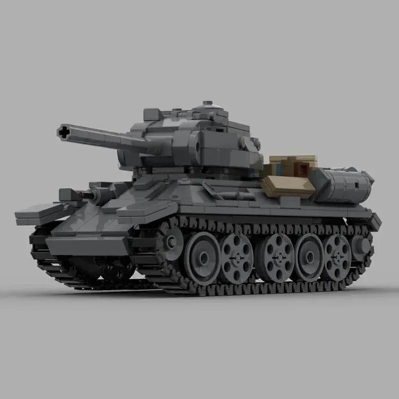 Военный макет Мок Т34 / 85 Советский средний танк Строительные блоки