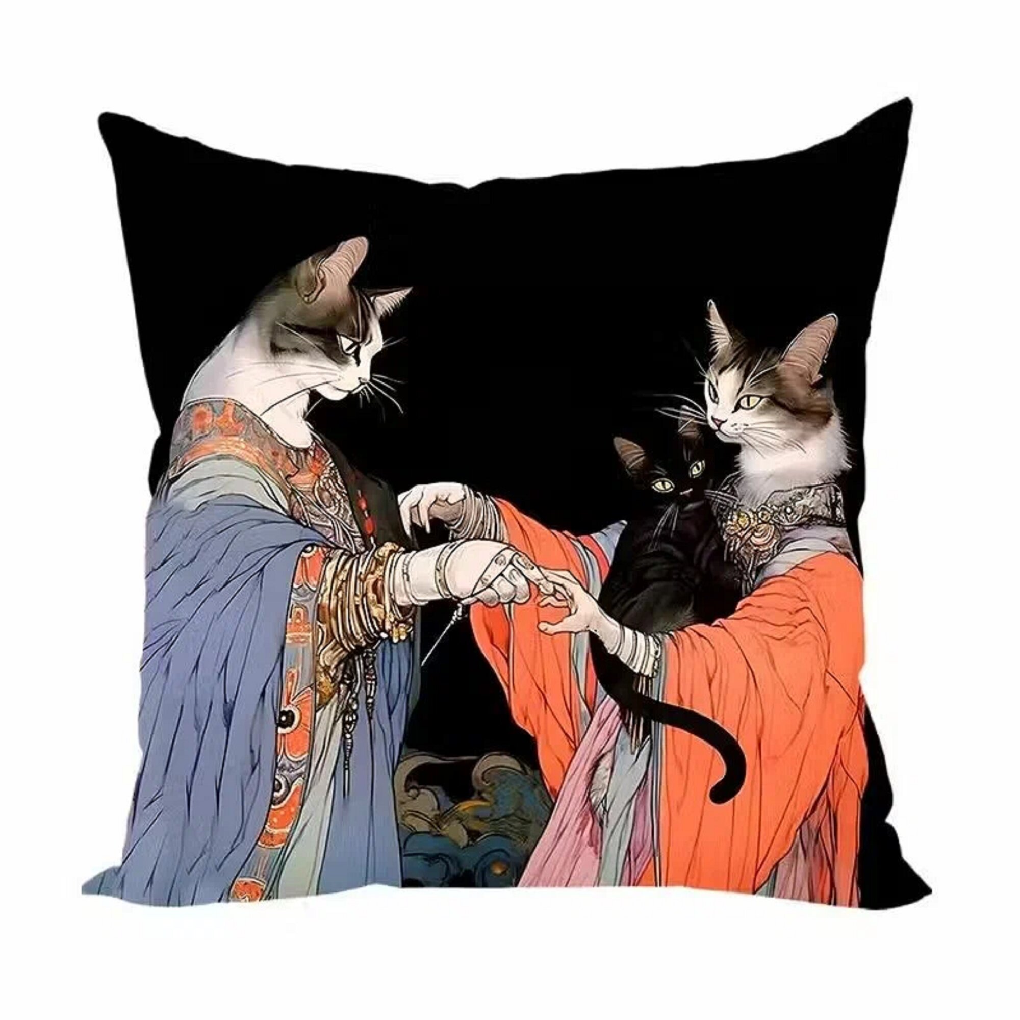 Чехол для подушки Замурчательные чувства Япония 40х40 велюр