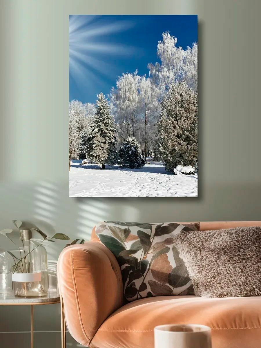 Картина "Зимнее утро", галерейная 30х40см 1шт.