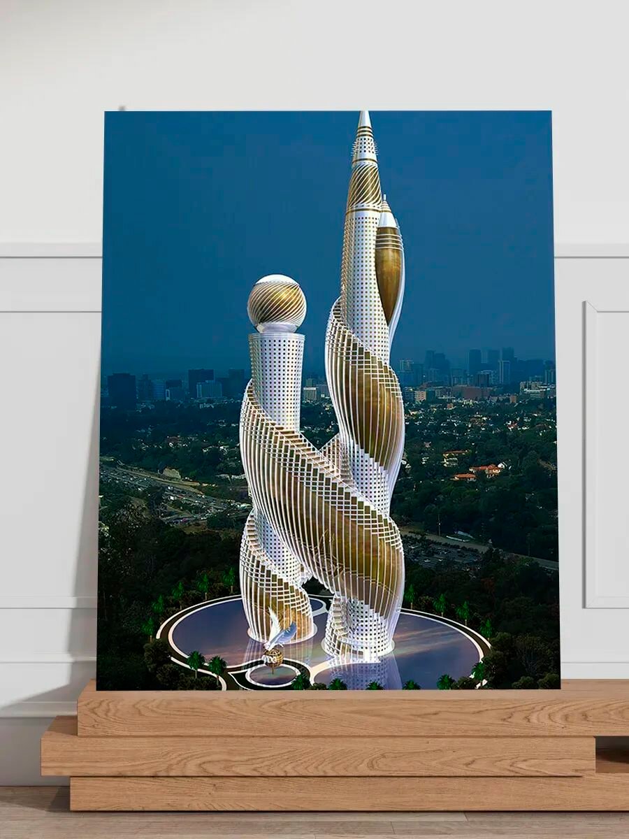 Картина "Башня Забеля в Дубае", галерейная 30х40см 1шт.