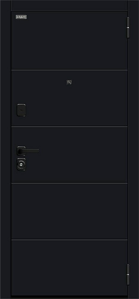 BRAVO Дверь входная 205*86 Bravo R Прайм/SBlack, Black Shell/White Silk, Левое 205*86 Black Shell/White Silk
