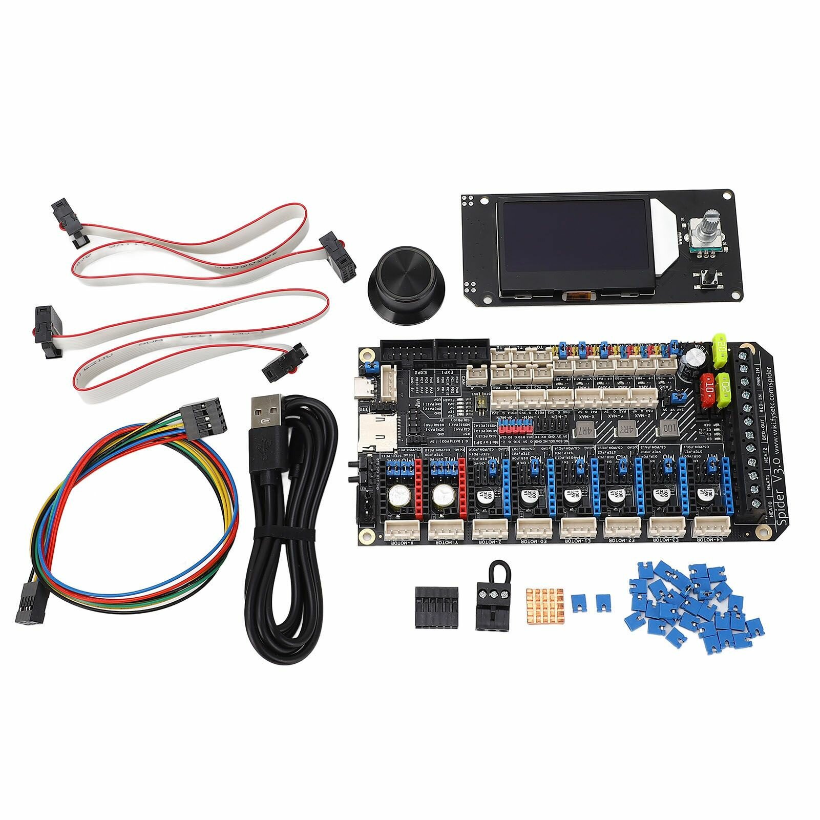 Комплект Spider V3.0 + mini12864 LCD (8-осевая плата для Voron 2.4/Switchwire)