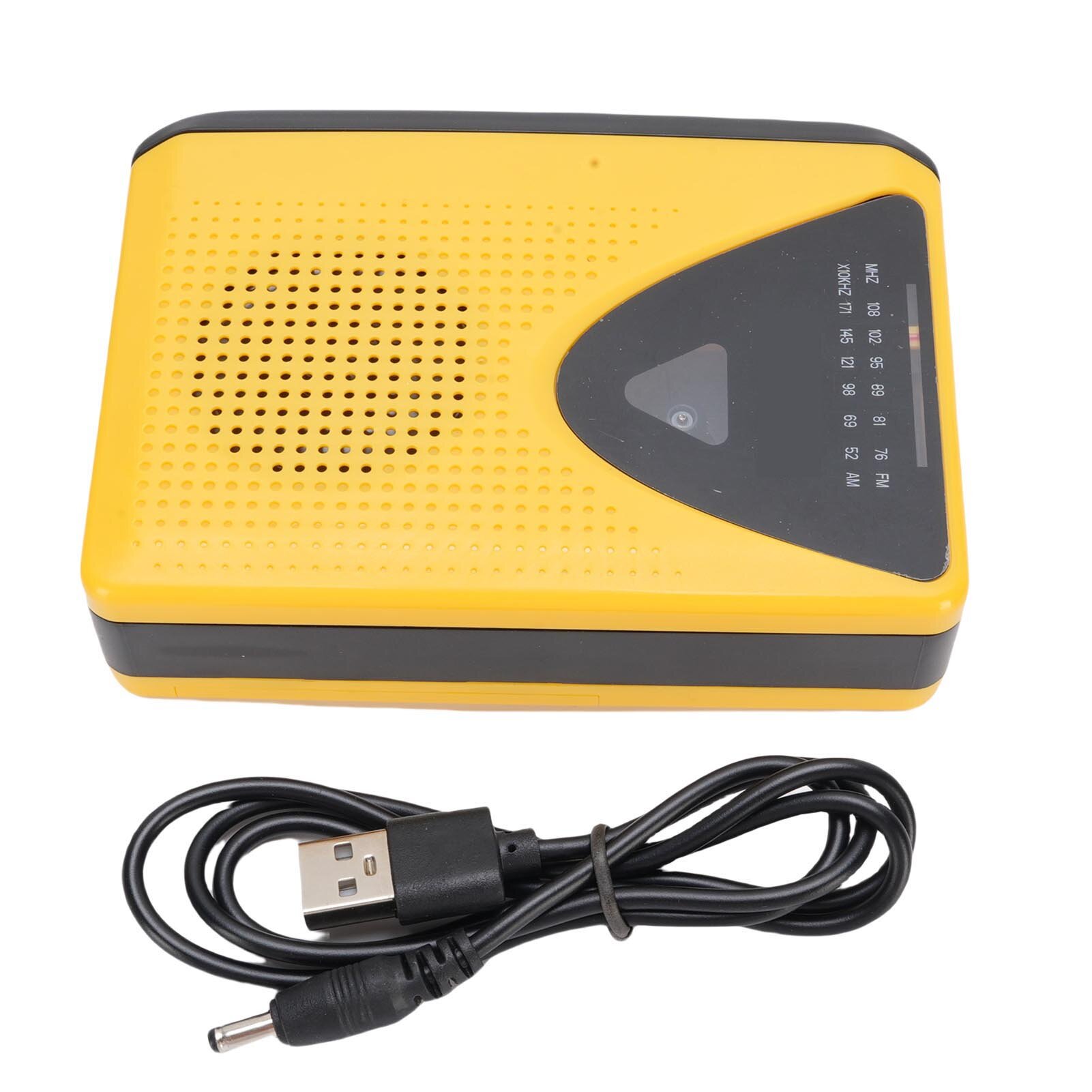 Ретро кассетный плеер, портативный магнитофон, AM/FM-радио с большим динамиком и разъемом для наушников, встроенным микрофоном для дома и сада.