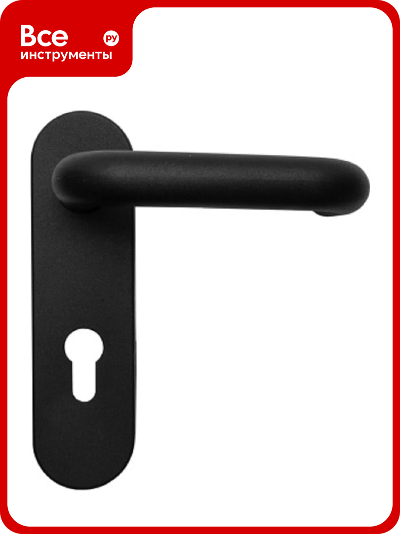 Ручка на планке Trodos "1919/1" противопожарная, нержавеющая сталь черный, Материал покрытия