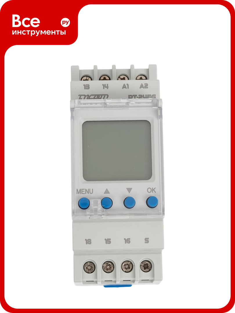 Многофункциональное реле времени Engard цифровое rt-24fg 0-100ч AC/DC 24-240В RT-24FG2-100H