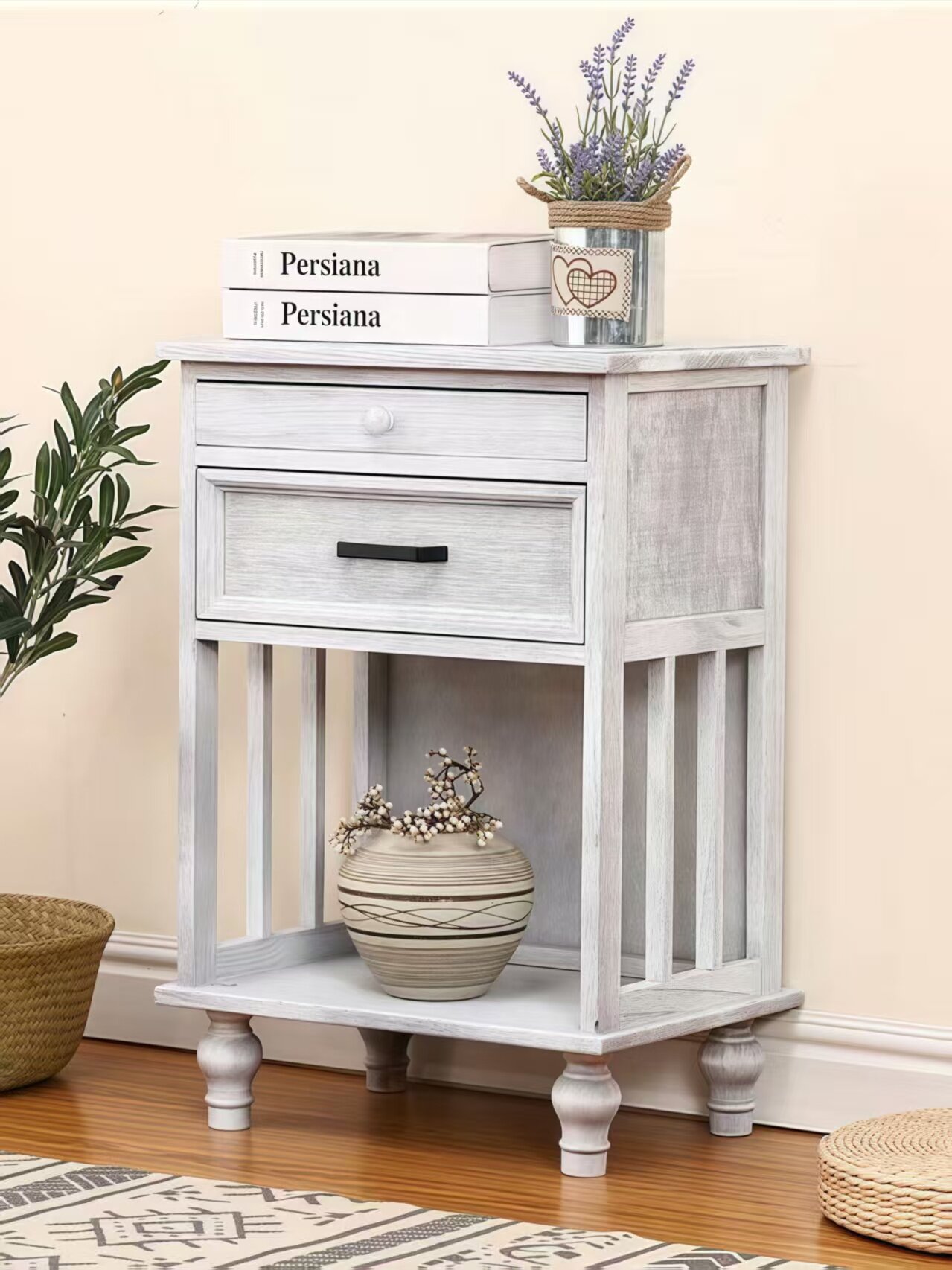 Тумба прикроватная "Ретро", для дачи и дома, белая, 45х32х66 см