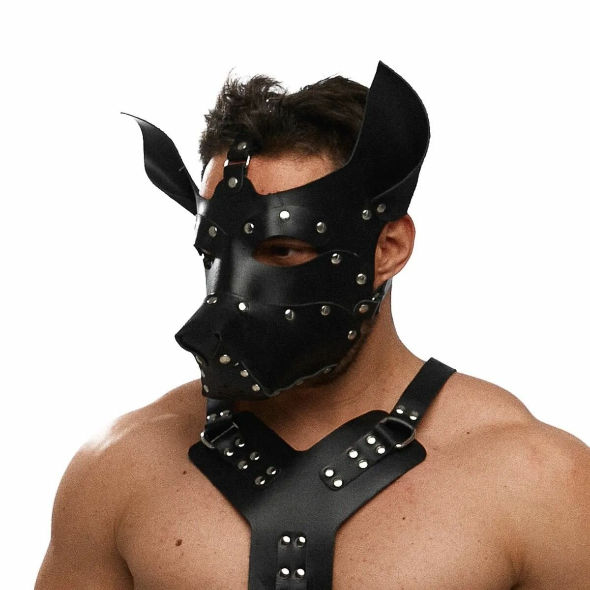 Кожаная маска, Crazy Handmade, черный