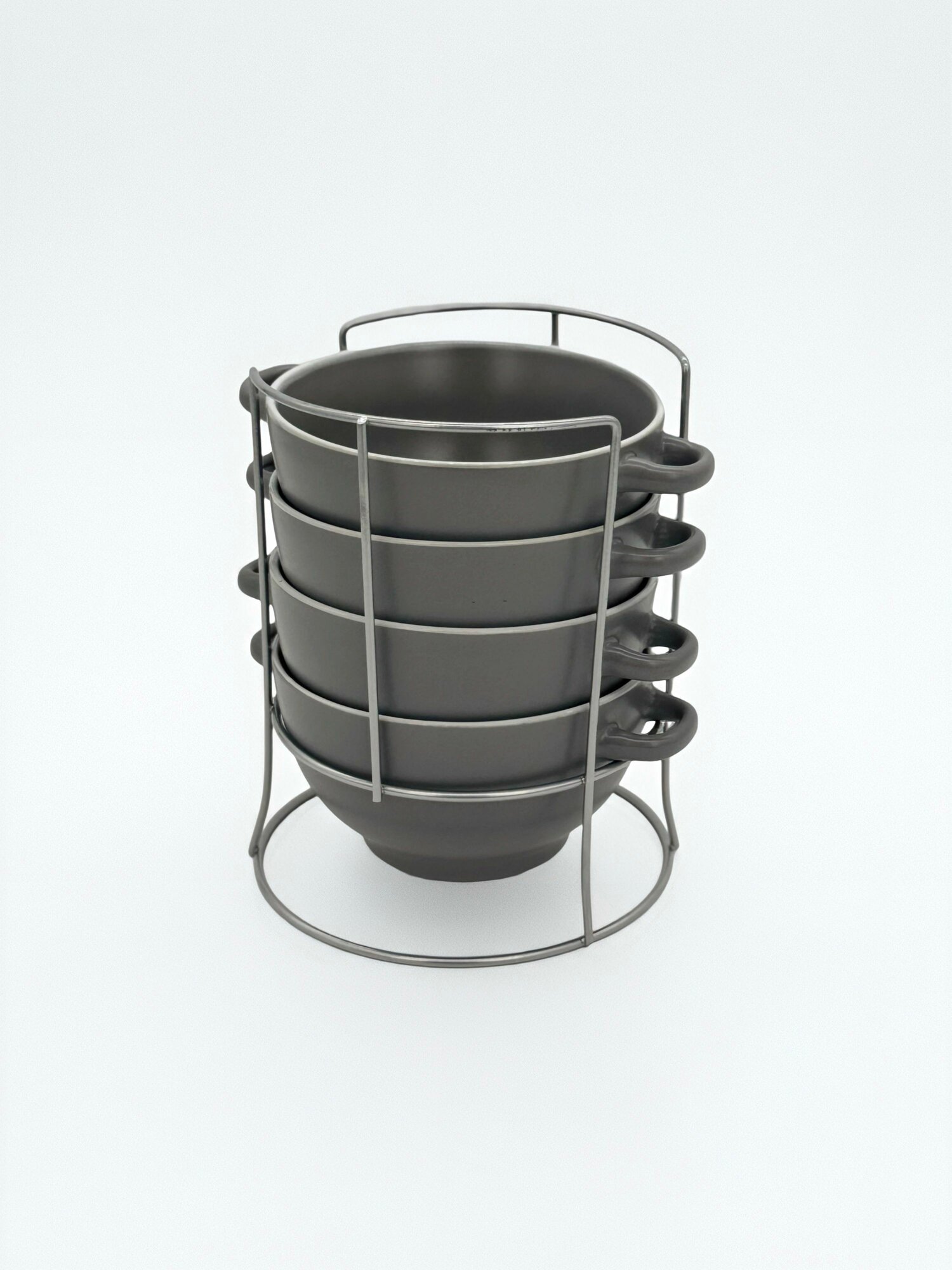 Набор глубоких тарелок, супниц на подставке из нержавеющей стали, 4 предмета