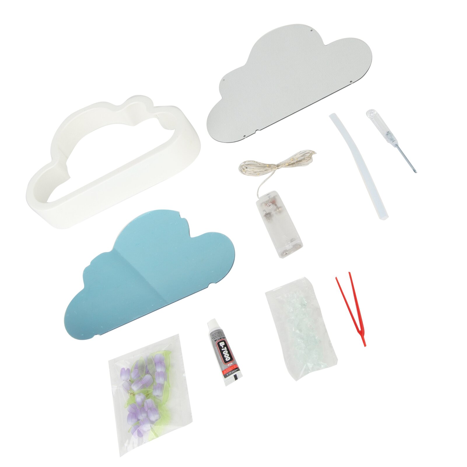 Облако Тюльпан Ночной Светильник DIY Цветок Зеркало Настольная Лампа Мини Спальня Декоративный Орнамент Светло-Фиолетовый