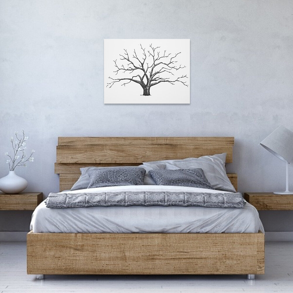 30x40 см DIY Свадебная вечеринка Картина отпечатков пальцев Гостевая книга Подпись Дерево Домашний декор с подушечкой для чернил