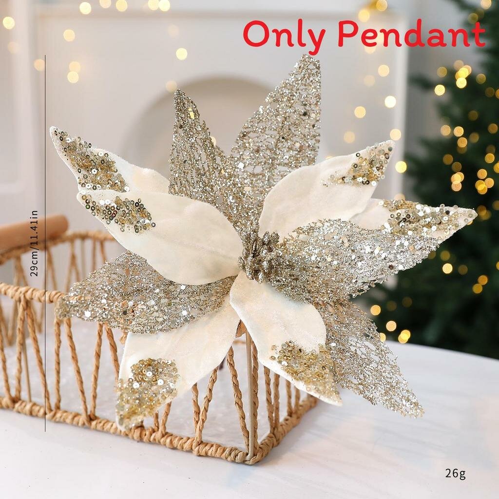 Украшение для праздника декоративный цветок для рукоделия с пайетками домашний с для дизайна украшение christmas и diy праздничный