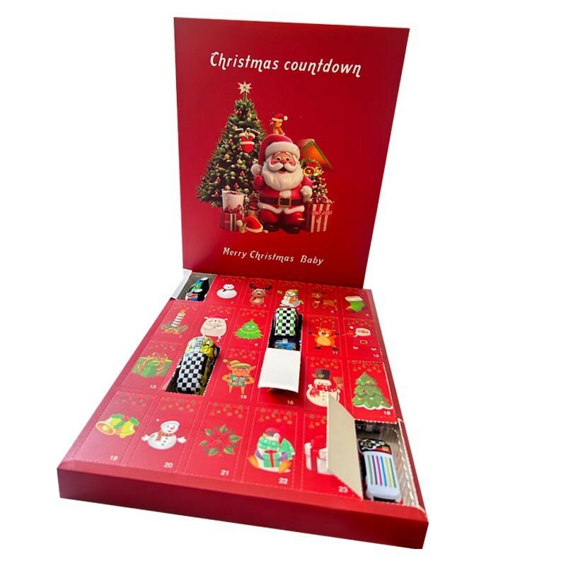 Календарь обратного отсчета до рождества сюрприз гоночная слепая коробка детские игрушки для детей и унисекс развитие