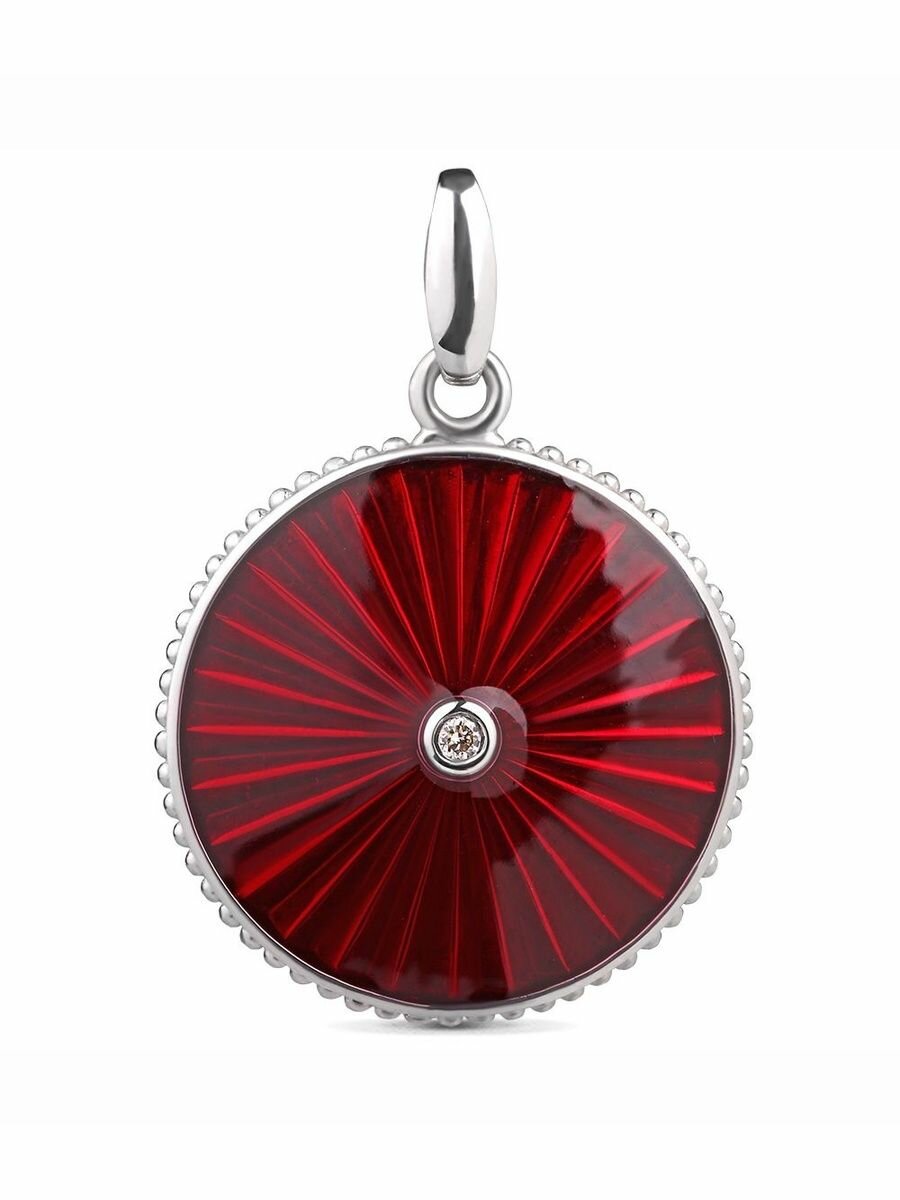 Подвеска, серебро, 925 проба, бриллиант