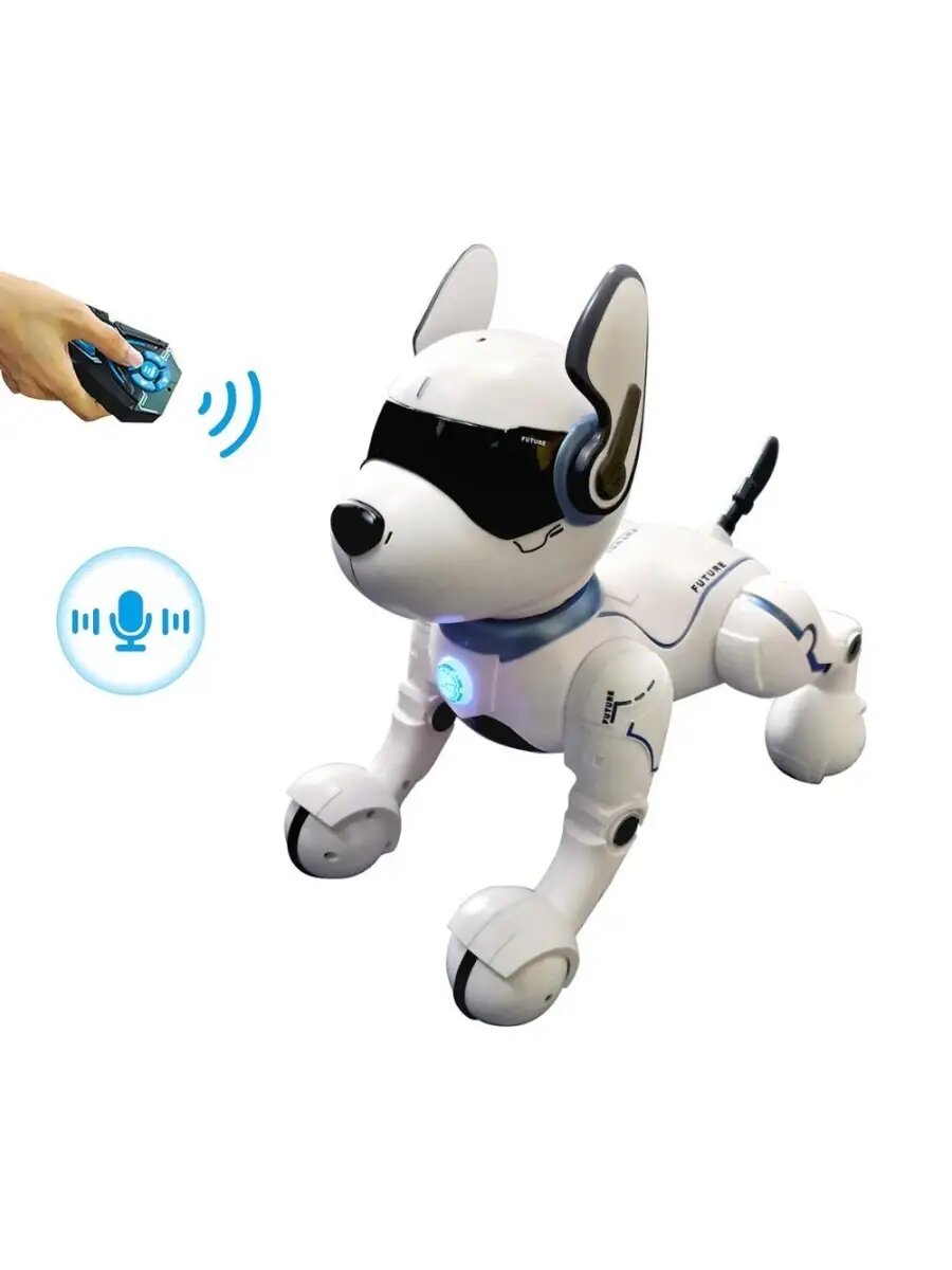 Интерактивный робот-собака Leidy Dog, на радиоуправлении, пластик, музыкальная, белая